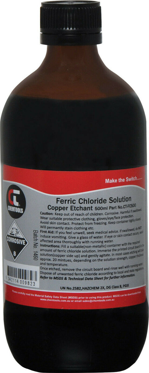 Chemtools Ferric Chloride Copper Etchant Premixed Solution 500mL CT-FC – Bourne Electronics