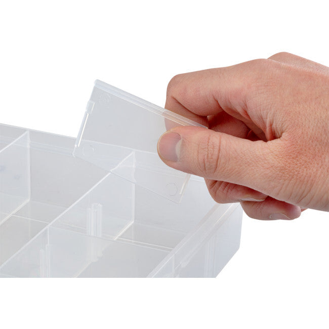FISCHER PLASTIC 18 Compartment Clear Storage Box with 12 Removable Div ...