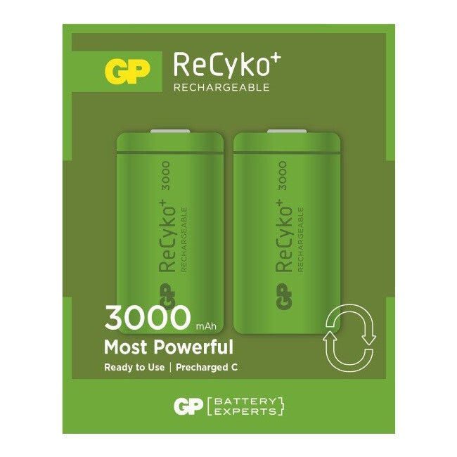 GP ReCyko 3000 Series NiMh 3000mAh C Size Ready to Use Rechargable Bat ...