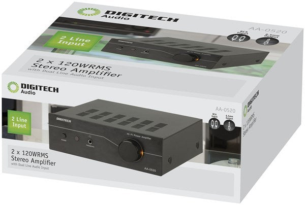 Digitech Stereo Amplifier 240W RMS with Remote Control 6.5mm Headphone ...