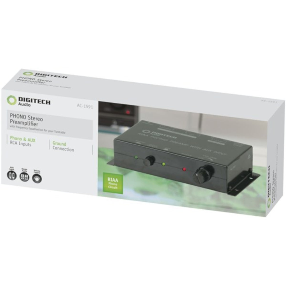 Digitech 12VDC 500mA 20 Hz to 20KHz Screw Mount Holes Phono Stereo Pre ...