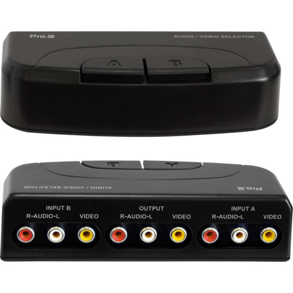 Pro.2 Composite 2 Way AV Selector 2 in 1out Switch Video and Stereo Au ...