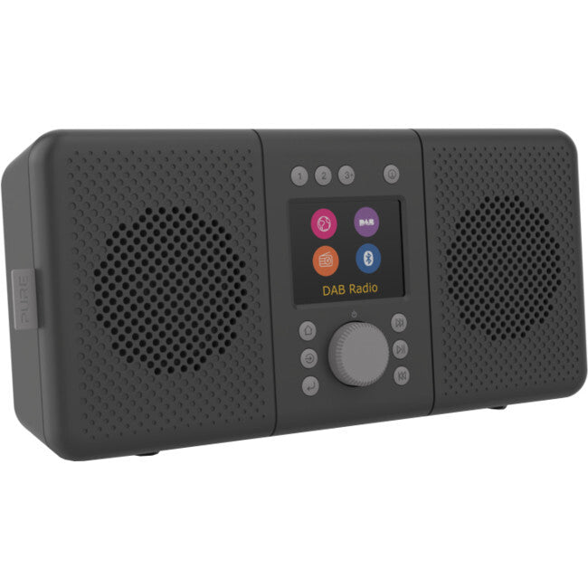 PURE Portable Bluetooth 2x3W Stereo DAB Internet Radio & Timer Clock C ...