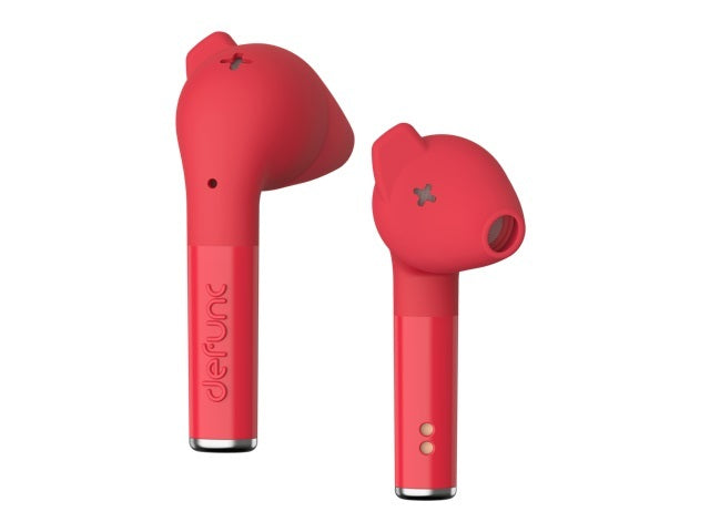 Defunc TRUE PLUS Red Wireless Earbuds with Charging Case Multitip Desi ...
