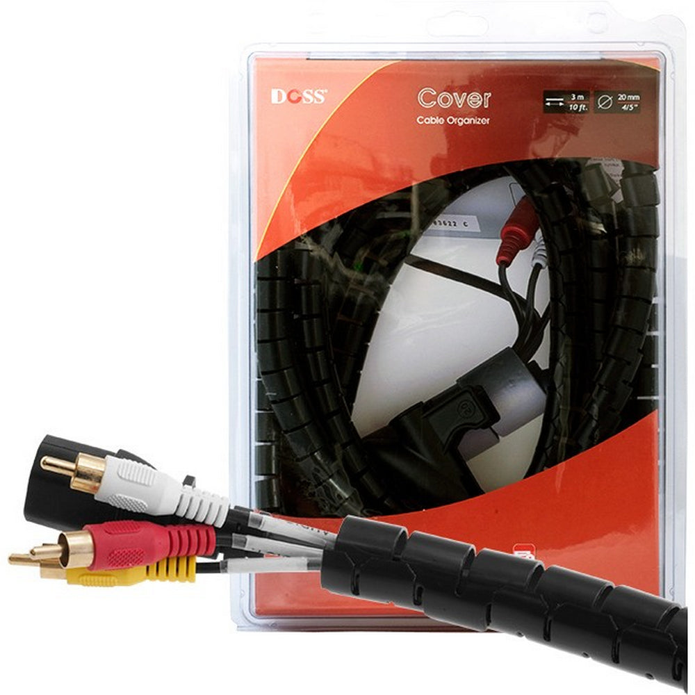 DOSS 20mm Polyethylene Cable Cover Medium Binding Wrap Length 3m Black ...