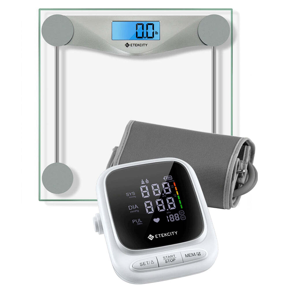 Etekcity Digital Body Weight Bathroom Scale, Silver & Etekcity Smart B ...