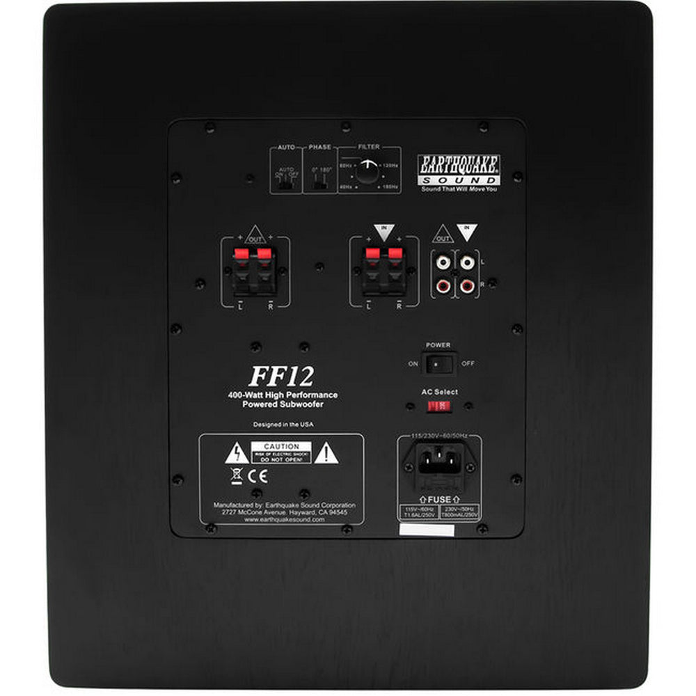 EARTHQUAKE 12 inch Front Firing Subwoofer Built in 400 Watt Power Ampl ...