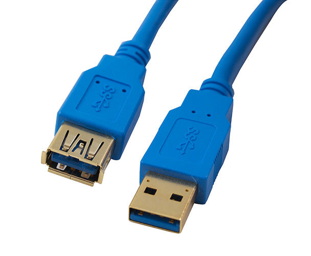 Cabac 2M 3.0 AM-AF EXT USB A Extension Cable Gold Blue – Bourne Electronics