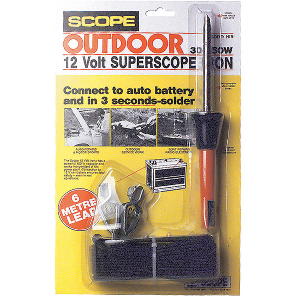 SCOPE 12V DC Battery Soldering Iron with Clip to Car SLA Battery Lead ...