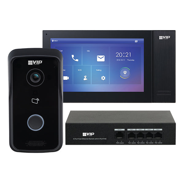 VIP Vision 1.0MP Residential IP Intercom Kit J Series Door Station PoE ...