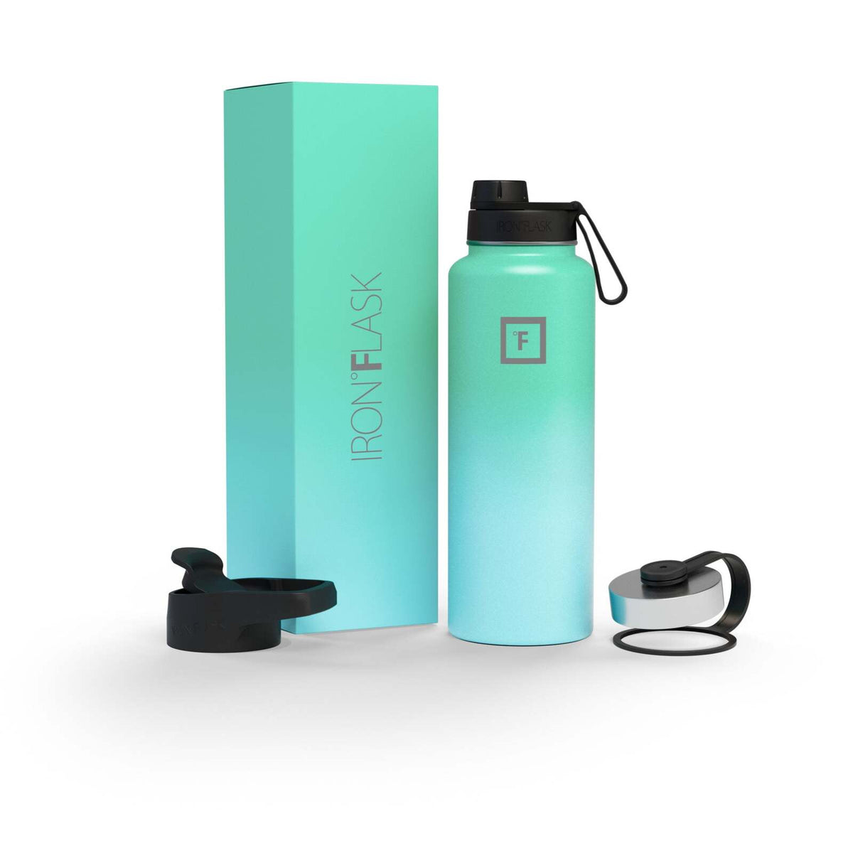 Iron Flask Wide Mouth Bottle with Spout Lid, Sky - 40oz/1200ml – Bourne ...