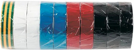 Cabac PVC Electrical Insulation Tape 20mm Roll Rainbow Multicolour 10 ...