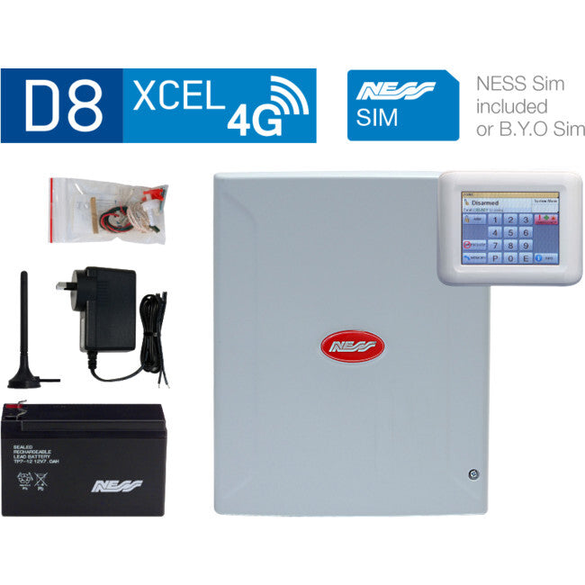 NESS K-9308 D8XCEL 4G Panel with Navigator and Keypad Programming via ...