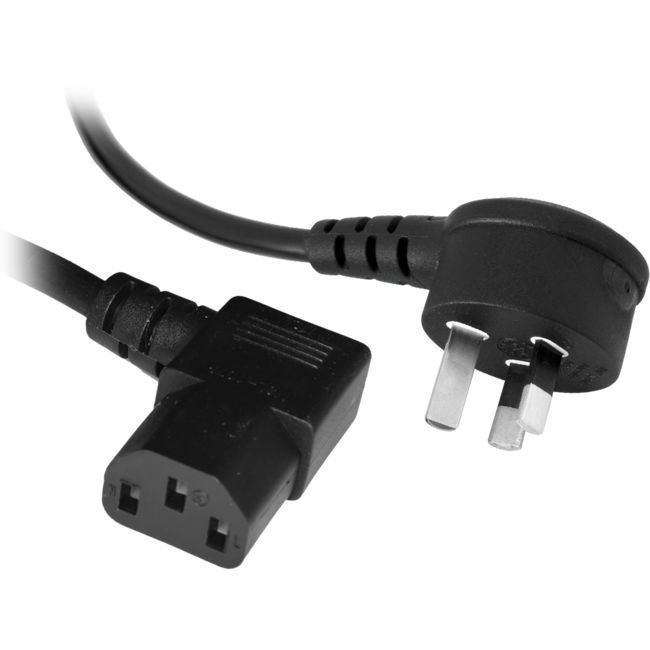 DOSS IEC C13 Right Angle Connector & Right Angle Mains Plug Power Lead ...