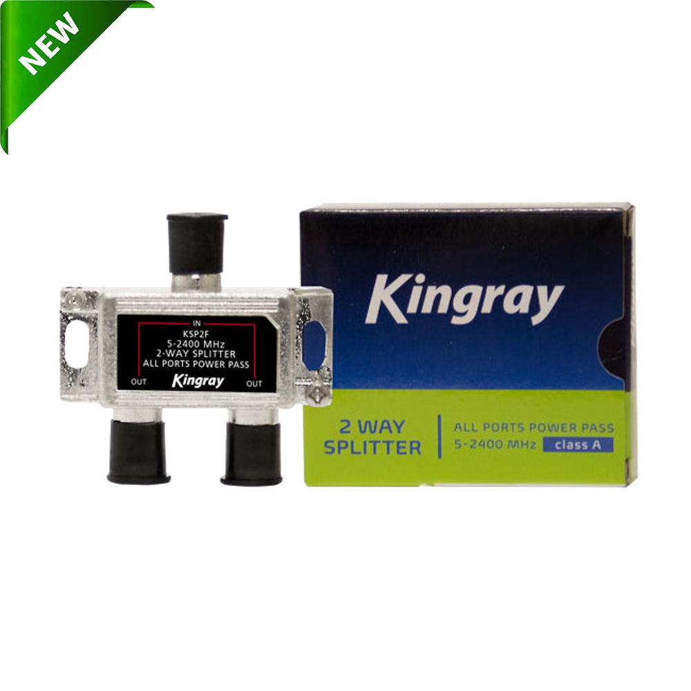 Kingray KSP2F 10dB 5-2400 MHz 2A DC 2 Way F Type Splitter – Bourne ...