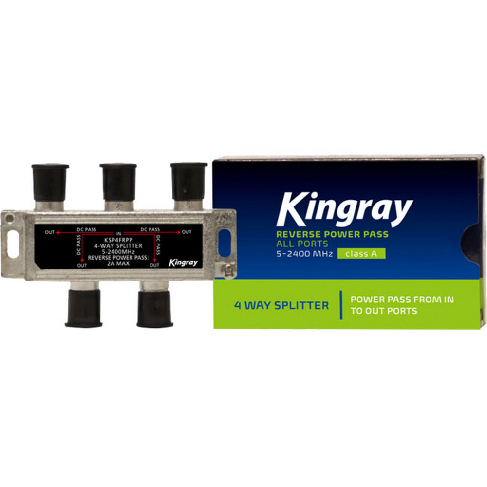 Kingray KSP4FRPP 5-2400 MHz Reverse Power Pass All Ports 4Way TV Split ...