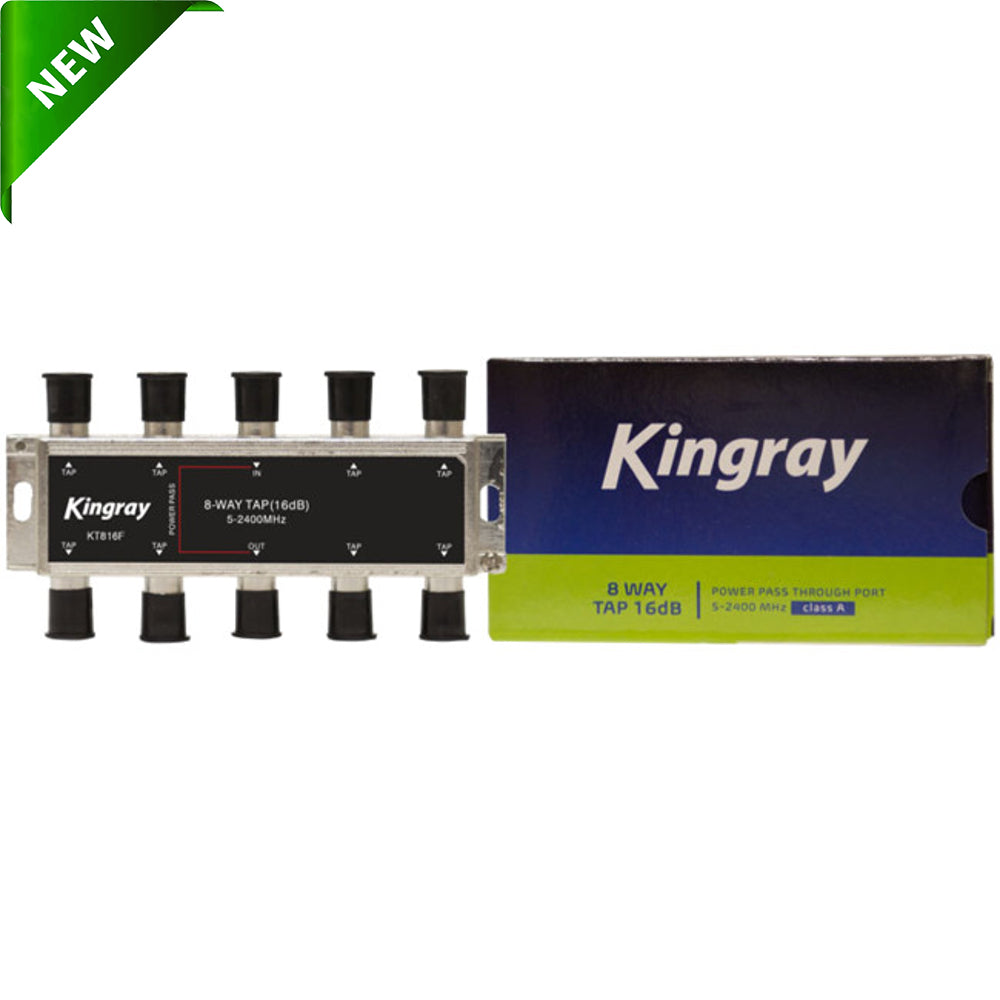 Kingray KSP8F 5-2400 MHz F-Type Terrestrial and Satellite 8 Way TV Spl ...