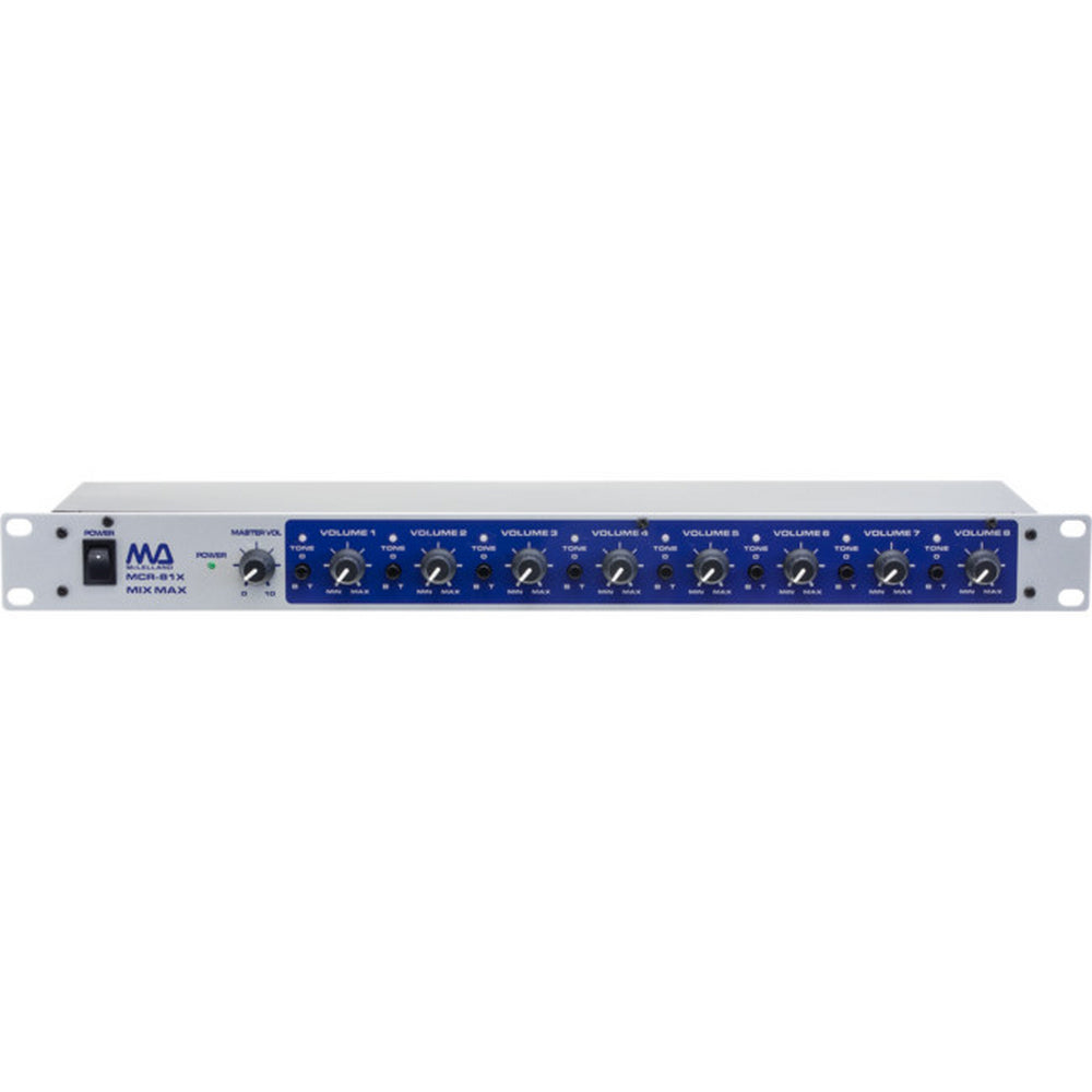 McLELLAND MCR81X Rack Mount 8CH Microphone Line Mixer with 48V phantom ...