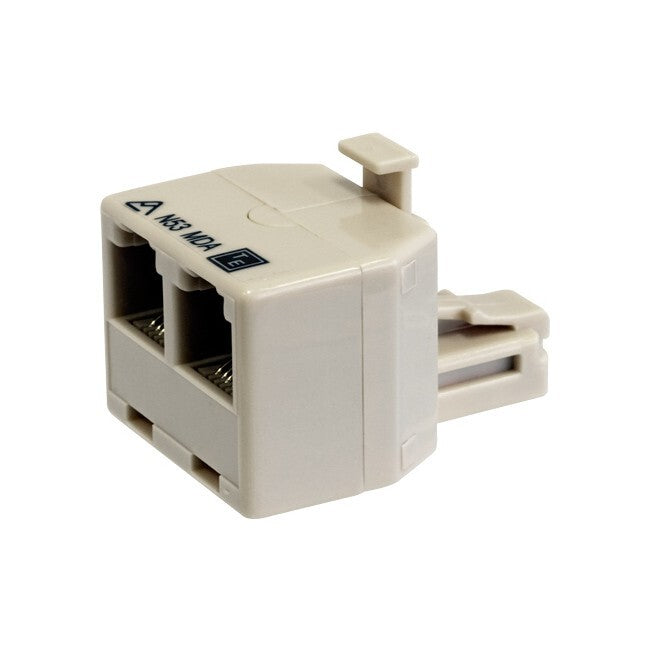 EVERSURE 6P6C RJ12 Double Adaptor One Socket to Two TEL5002 Ivory ...