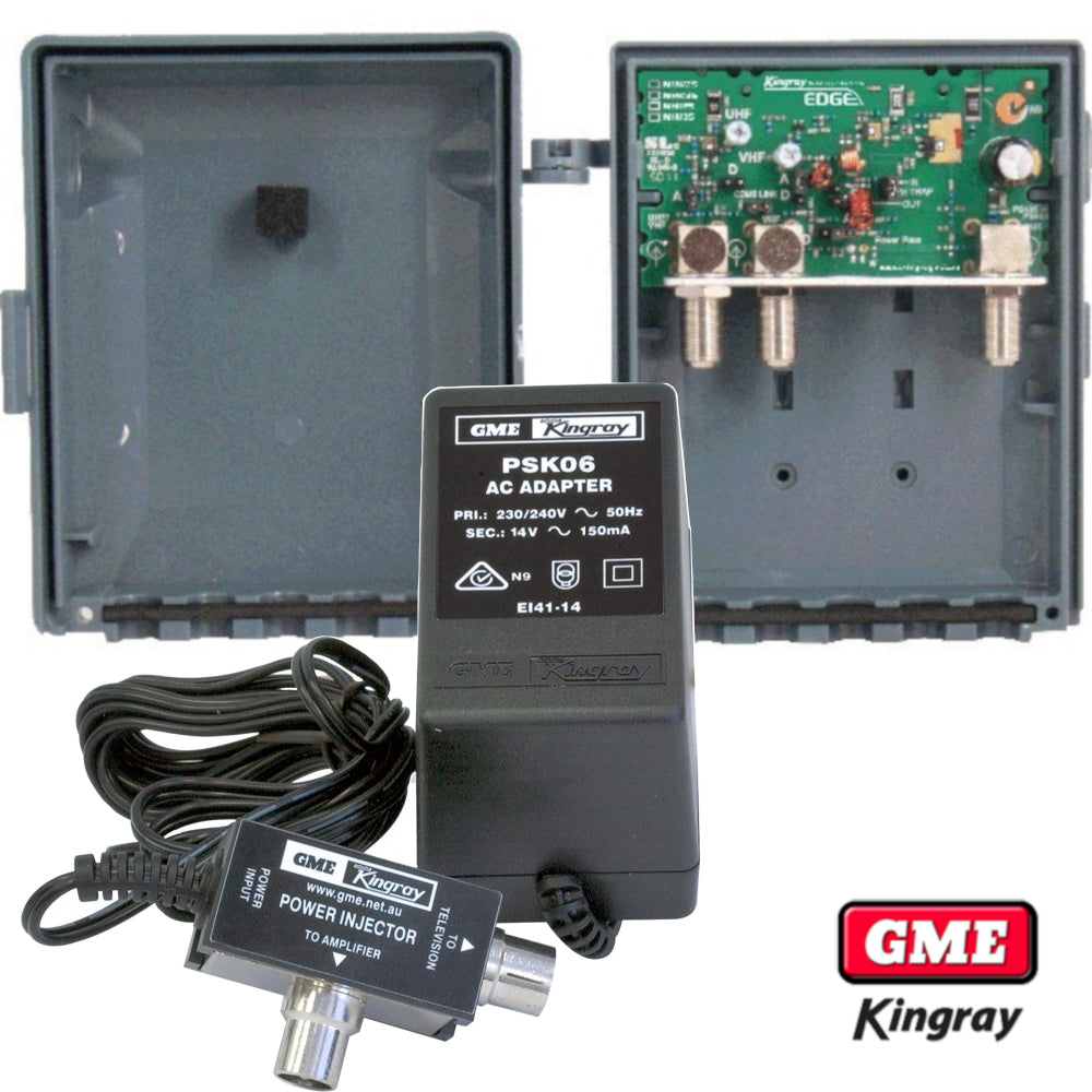 Kingray MHW35F & PSK06 VHF-UHF Amplifier Masthead Kit 4G LTEBand 1 Fil ...