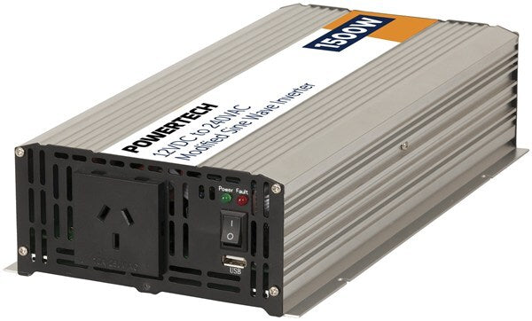 Powertech Modified Sinewave Inverter 1500W 12VDC to 240VAC perfect for ...