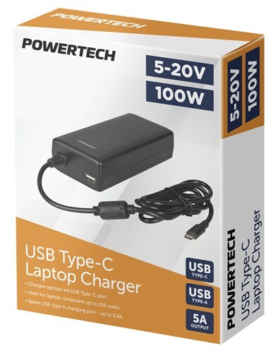 Powertech 112W USB Type-C Laptop Charger USB-C Supports 5-20VDC up to ...