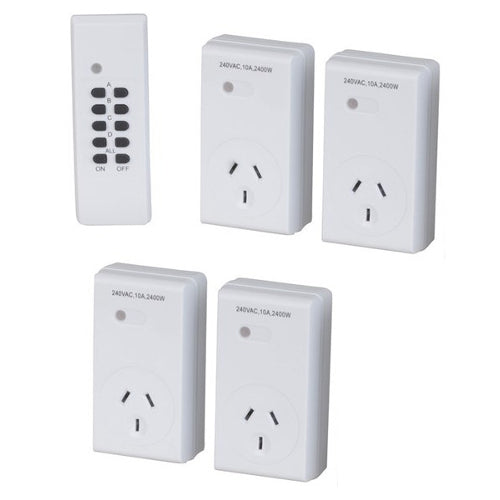 Remote Controlled Power point 4 Outlet Mains Controller – Bourne ...