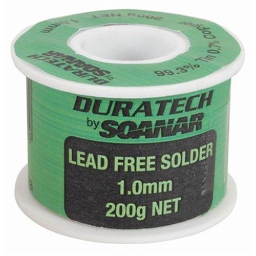 Duratech Lead Free Solder 1mm 200g Roll for every application hobby to ...
