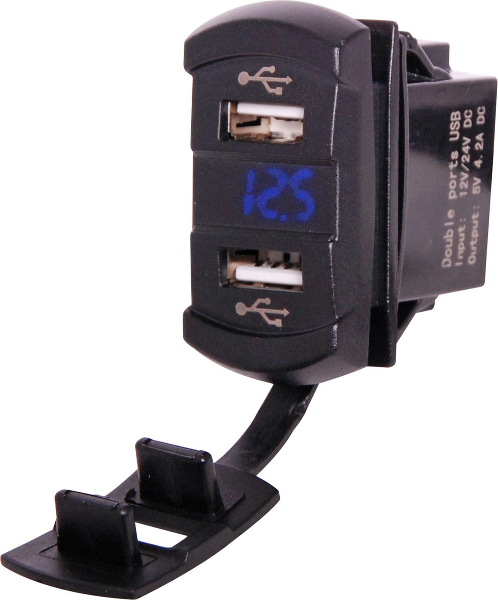 Switch Style Panel Mount 4.2A Dual USB Charger Connects directly to 12 ...