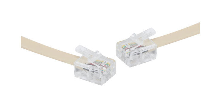 5m RJ14 Plug To RJ14 Plug Ivory Telephone Cable – Bourne Electronics