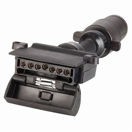 200mm1pc 7 Pin Small Round Plug to 7 Pin Flat Socket Trailer Adaptor ...