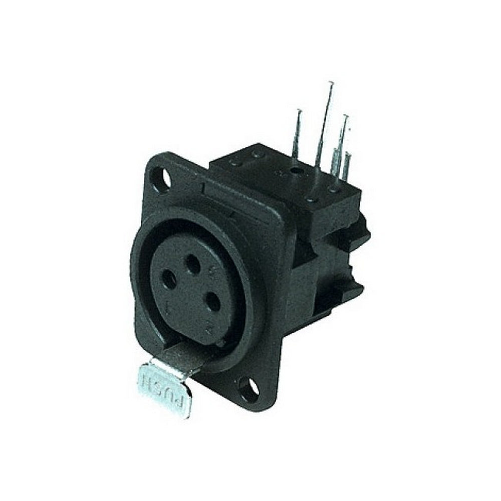 Amphenol AC3FDPH 3 Pin 90 Degree PCB Panel XLR Socket Polyester Square ...