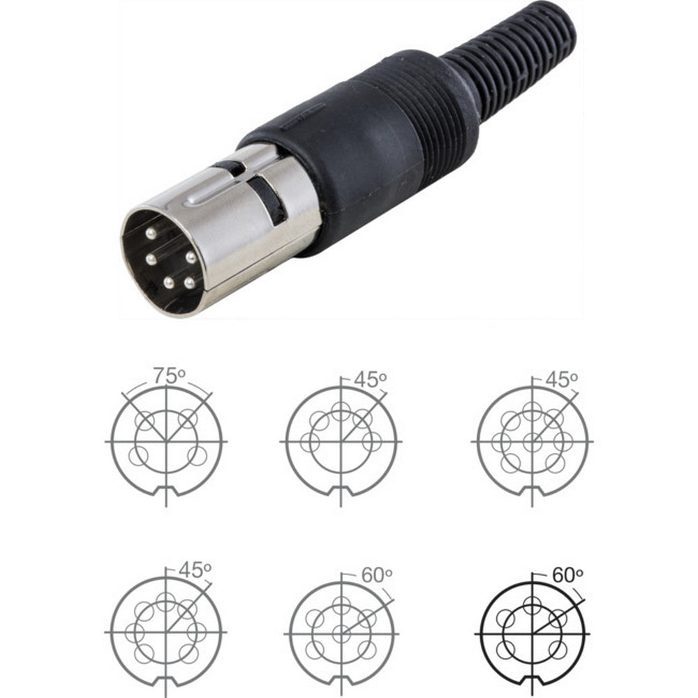 5 Pin Male DIN Line Plug – Bourne Electronics