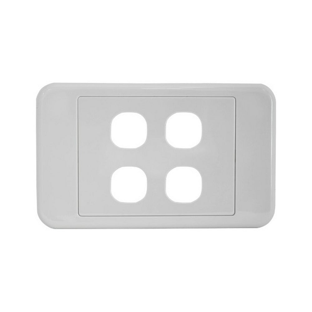 Pro.2 Gang 4 Wall Plate Suits Clipsal 2000 – Bourne Electronics