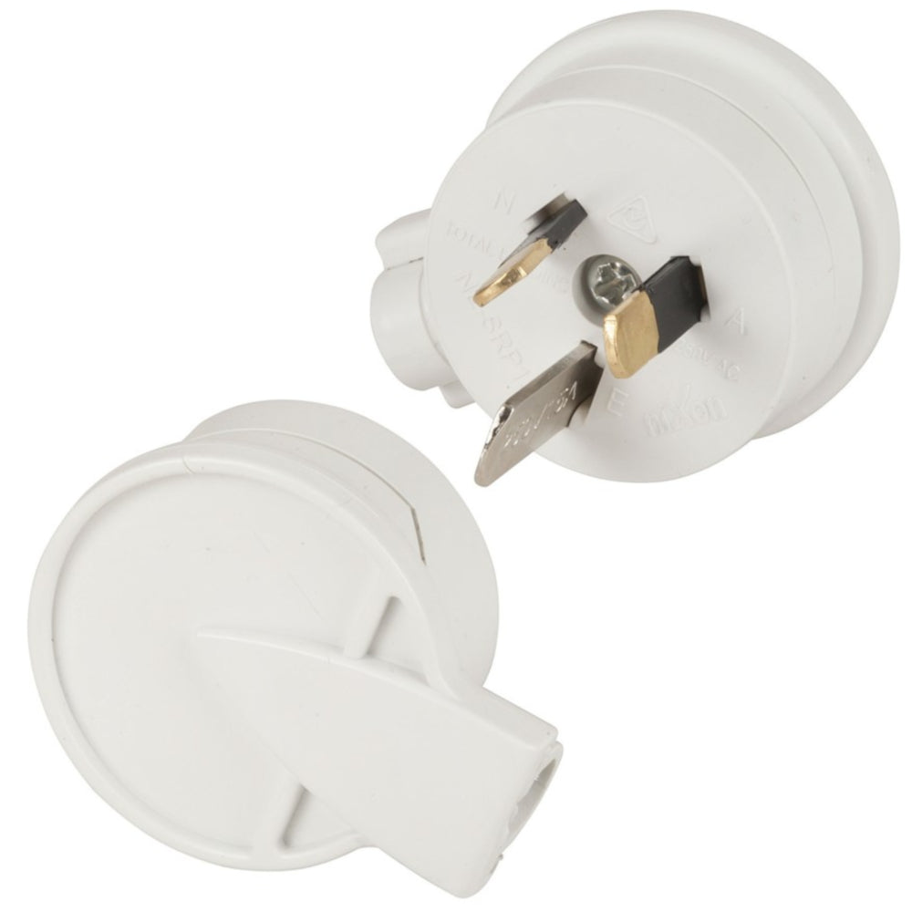 240VAC 15A Side Entry Mains Plug SAA approved 45 degree cable entry ...