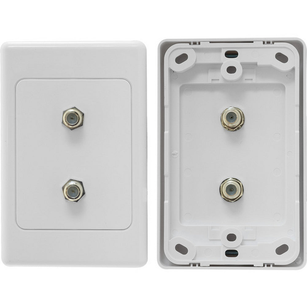 Twin F Type TV Wall Plate Dual 2 F Type Socket To Socket – Bourne ...