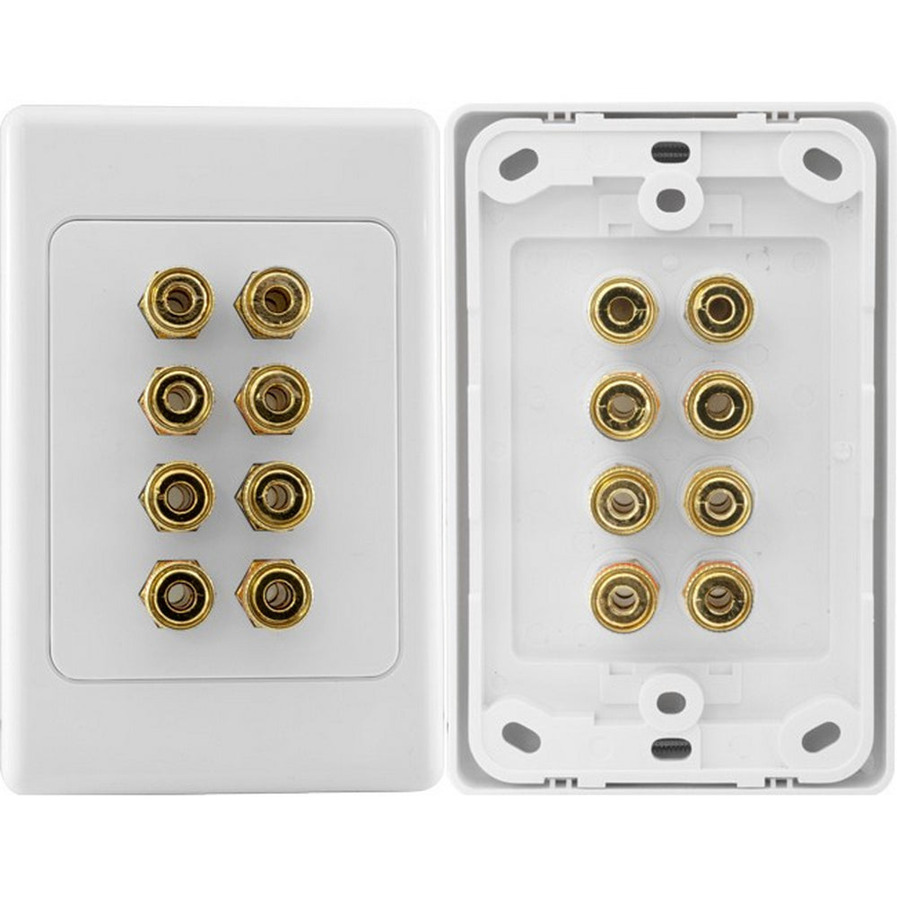 Pro.2 Speaker Wall Plate 8 Terminal 8X Banana Sockets – Bourne Electronics