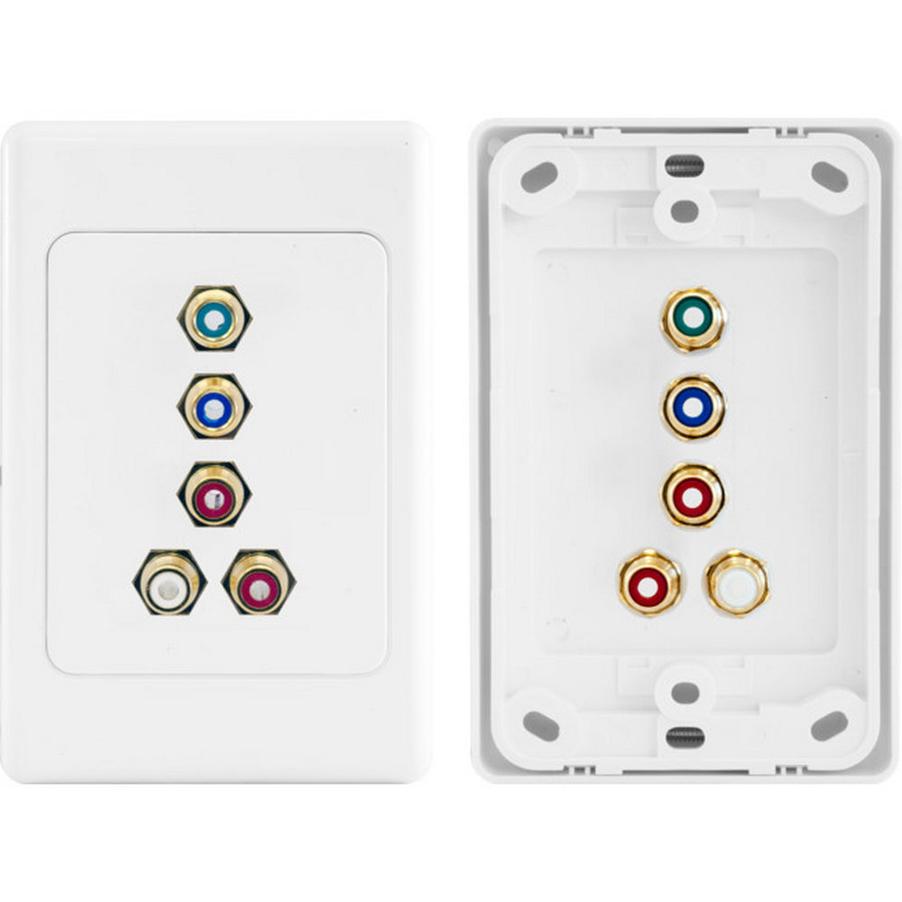 Pro.2 Component Video Stereo Audio 5 RCA Connector Wall Plate – Bourne ...