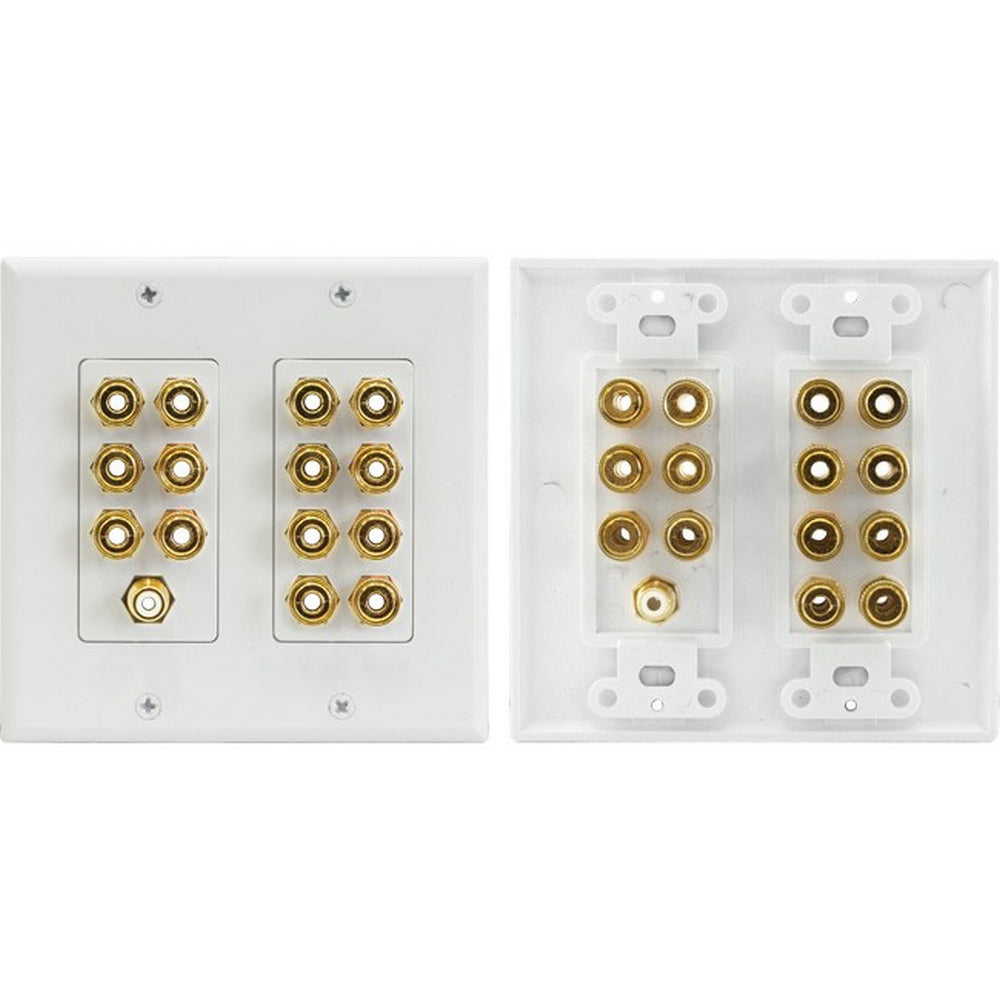 Pro.2 Home Theatre Wall Plate 14 Terminals for 7 Speakers 1 RCA ...
