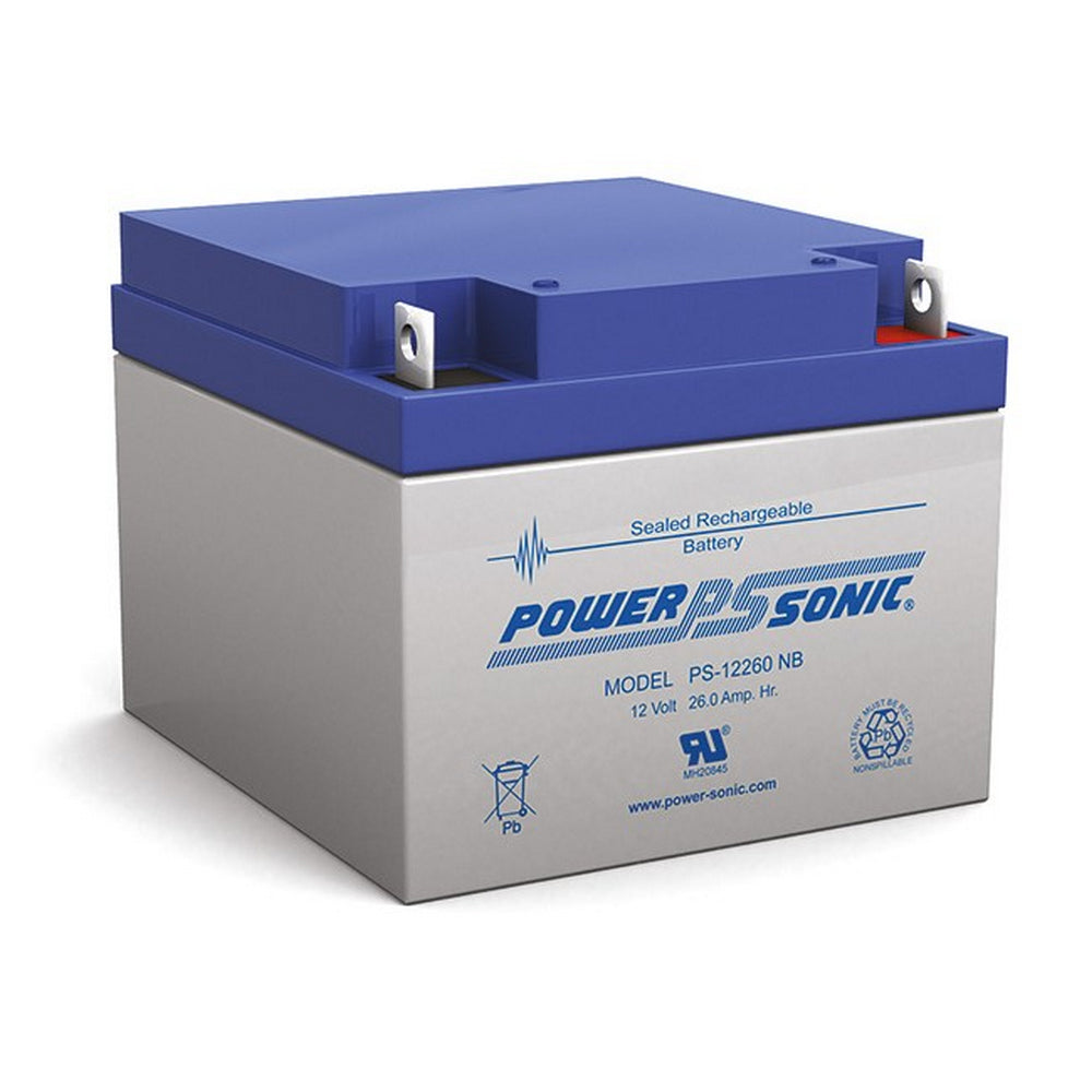 POWER SONIC PS12260 12V 26Ah NB2 Terminal SLA Sealed Rechargeable Batt ...