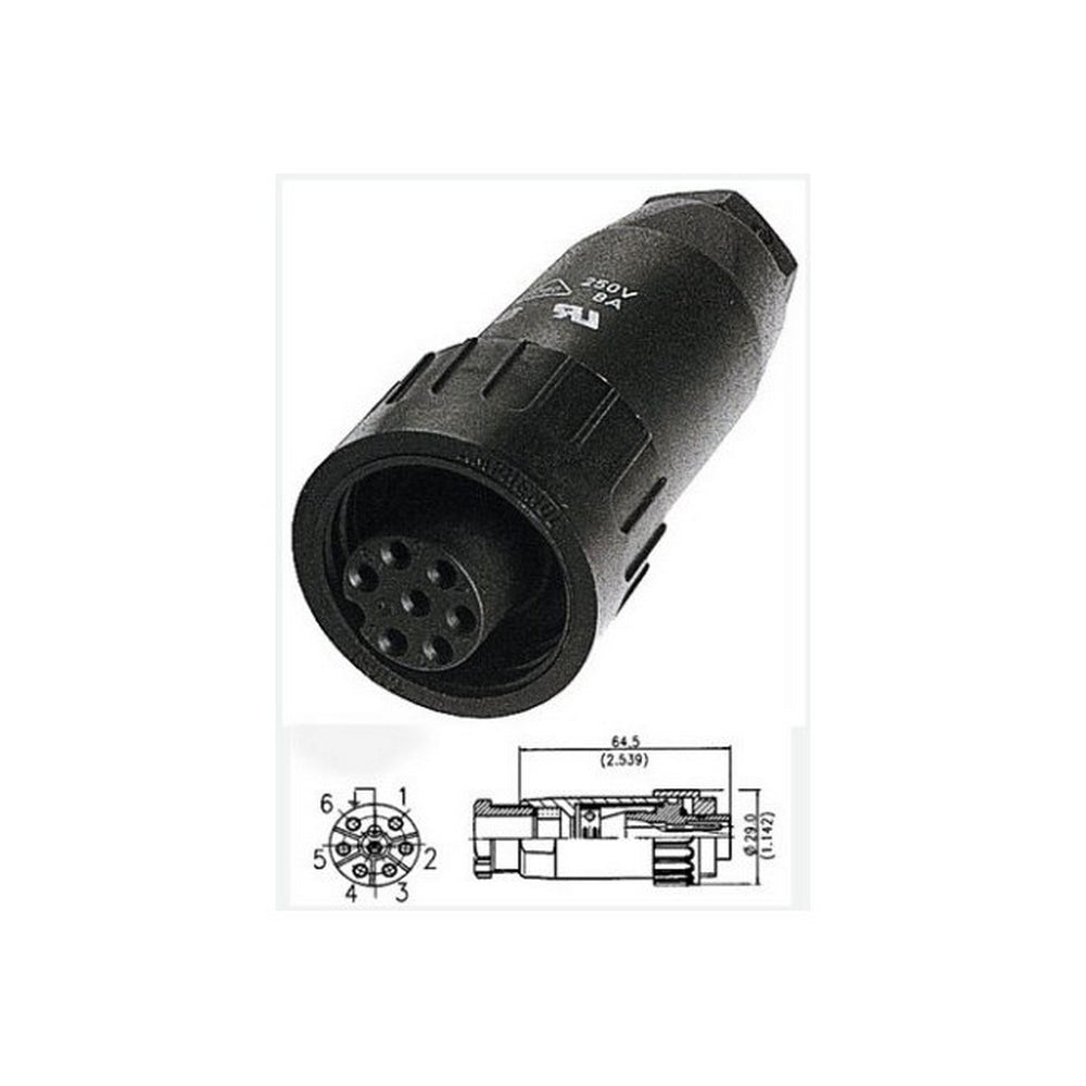 Amphenol PW4357 7Pin IP67 Weather Proof Power Line Socket – Bourne ...