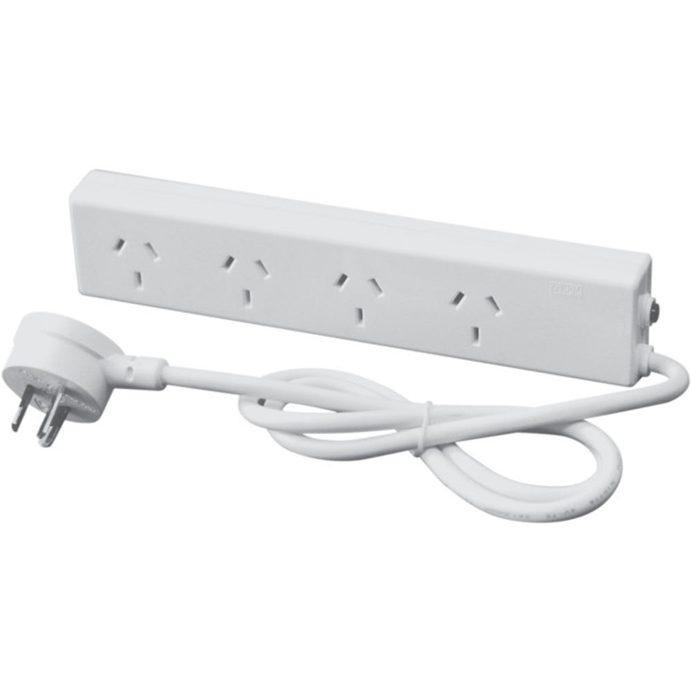 HPM R105 10A 240V 4 Way Outlet Power Board with 1m Power Cord White ...
