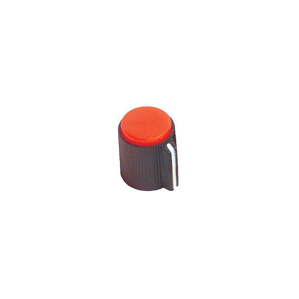 Small Ribbed Black Plastic Knobs with Red coloured cap & White Line in ...