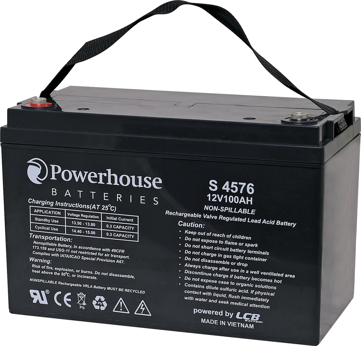 Powerhouse 12V 100Ah Sealed Lead Acid (SLA) Battery M8/F17 – Bourne ...