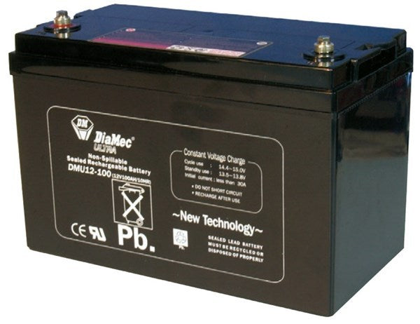 DiaMec 12V 75Ah AGM Deep Cycle Battery Absorbent glass mat embedded ...