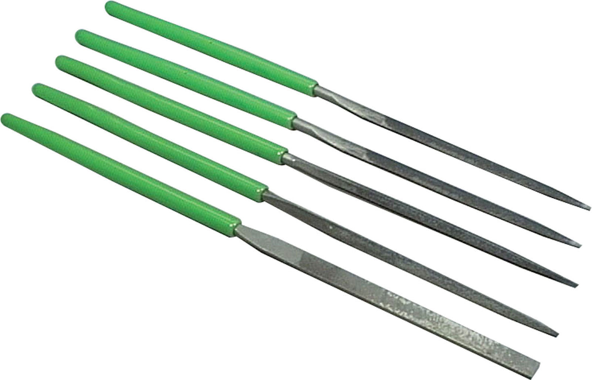 5 Piece Needle File Set Flat Square Triangular Half round files ...