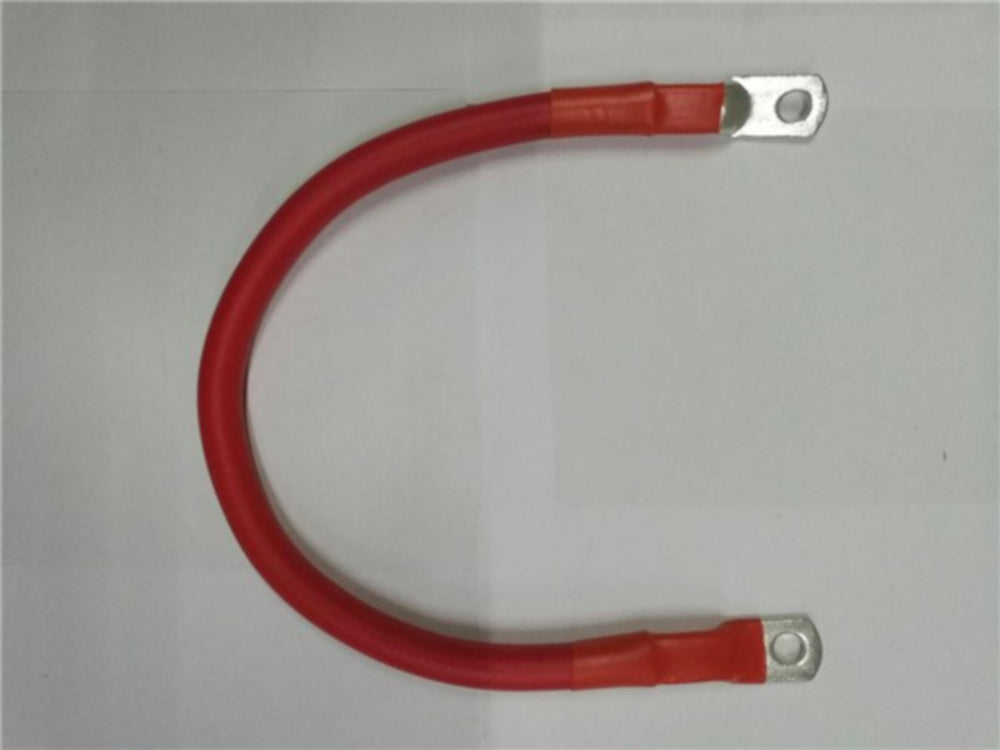 450mm 0 Gauge Tinned Battery Power Lead Red Heavy Lugs with 12.7mm Hol ...