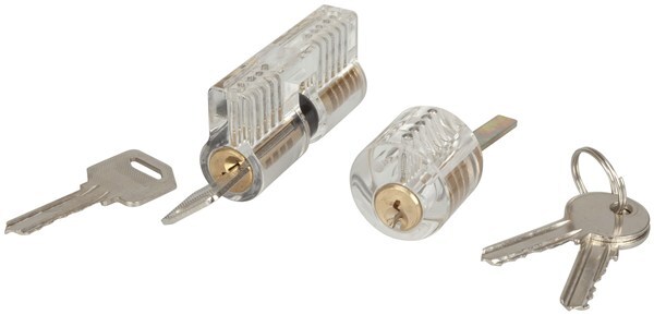 2 Piece Cylinder Practice Locks with Plastic storage case – Bourne ...