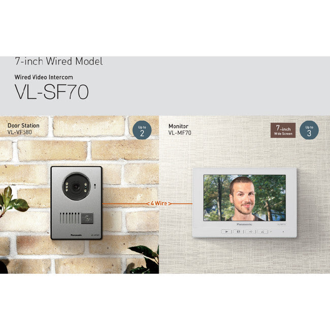 Panasonic VLSV72AZ 7inch Wide Monitor Video Intercom Kit with Night Vi ...