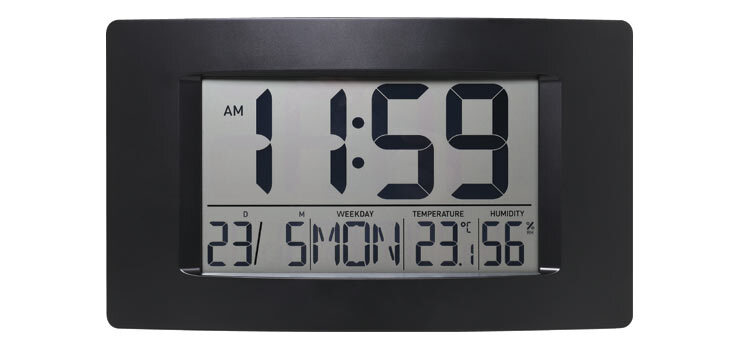 Jumbo LCD 12-24 Hour 7 Language Digital Wall Clock With Calendar & The ...